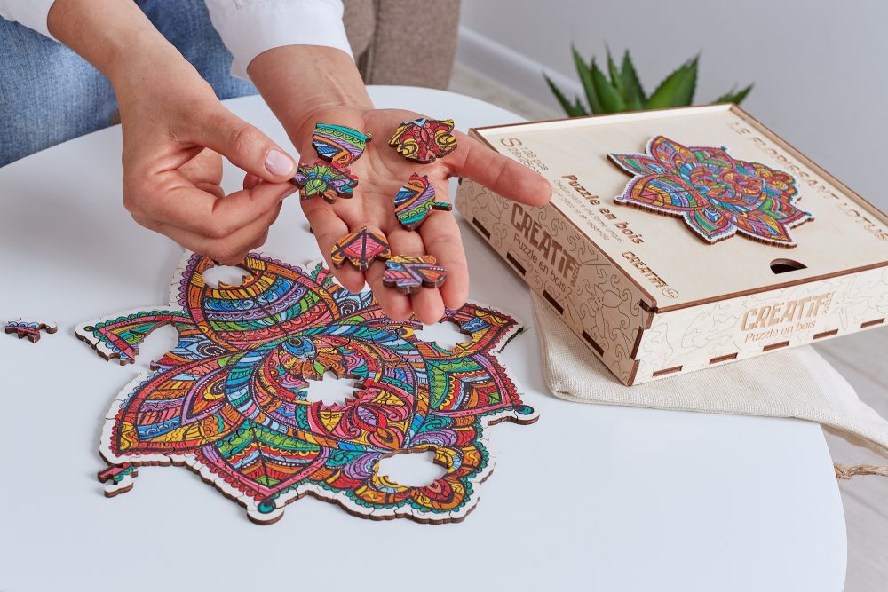 Bloomy Lotus, wooden puzzle - Сreatifwood