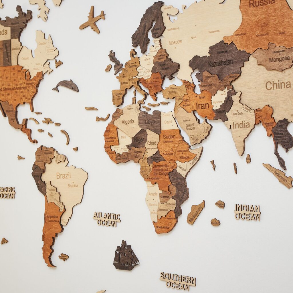 Wooden world maps 3D | Сreatifwood