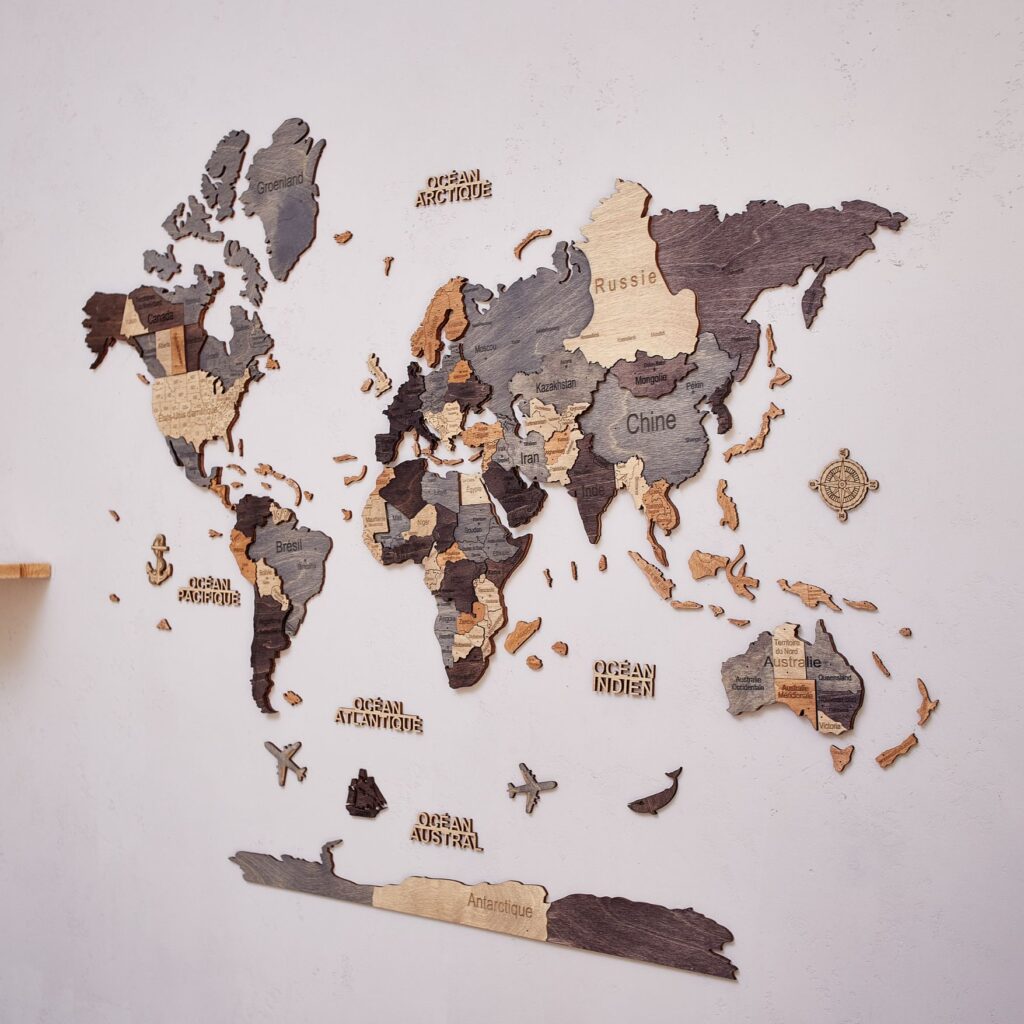 Wooden world maps 3D | Сreatifwood