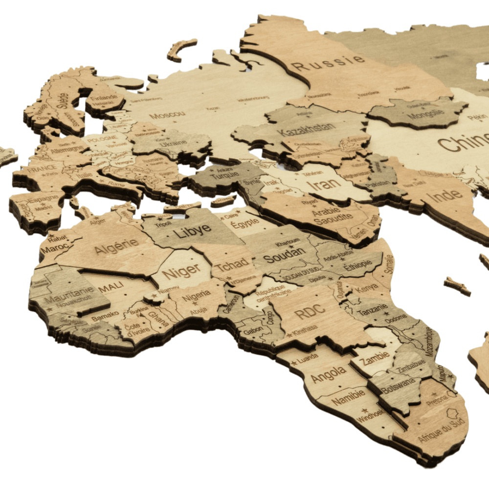 Wooden world maps 3D | Сreatifwood